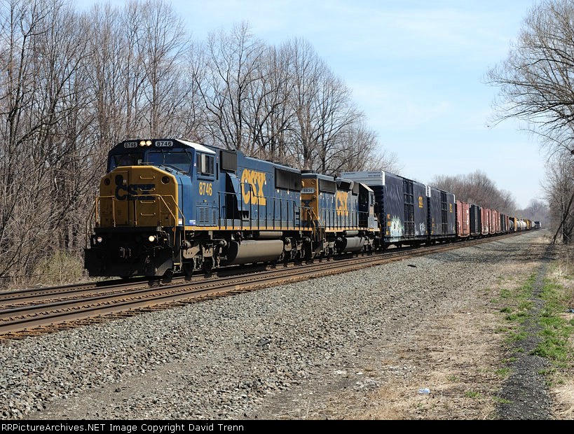 Westbound CSX Q263 is at MP 106.4 on track number one